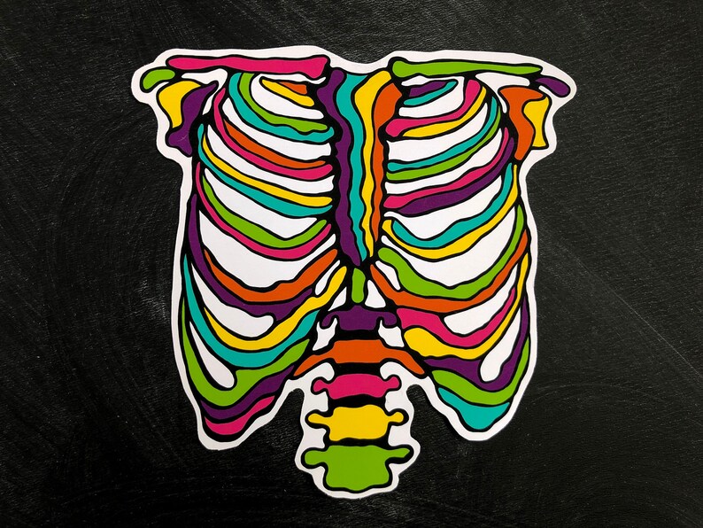 Anatomy Stickers Rib Cage Sticker Psychedelic Stickers - Etsy
