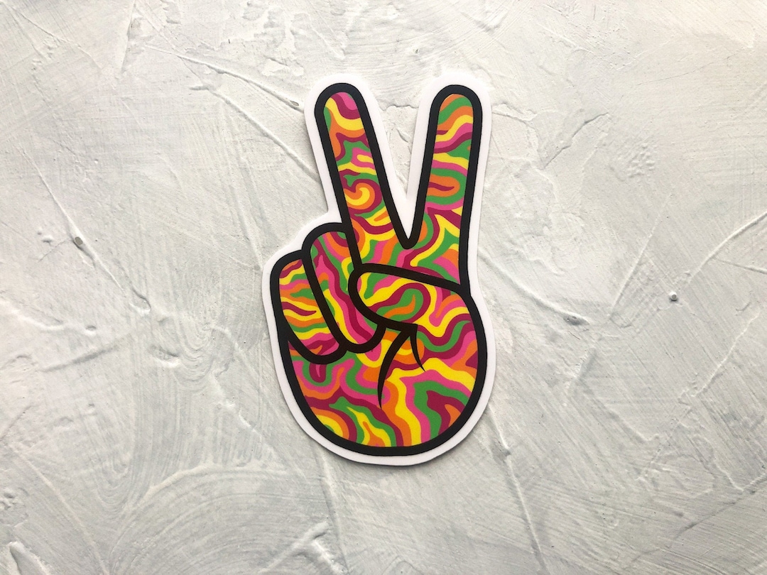 Peace Sign Sticker, Trippy Sticker, Psychedelic Stickers, Hippie ...