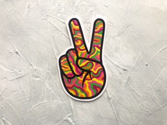 Peace Sign Sticker Trippy Sticker Psychedelic Stickers - Etsy UK