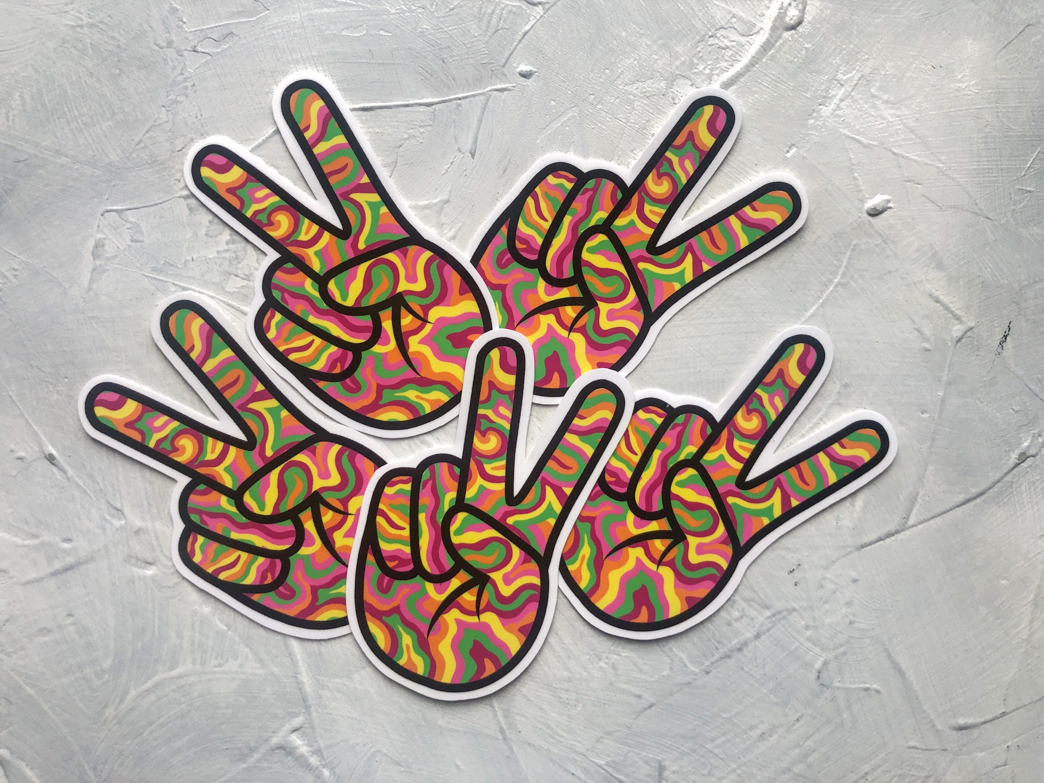 Peace Sign Sticker, Trippy Sticker, Psychedelic Stickers, Hippie ...