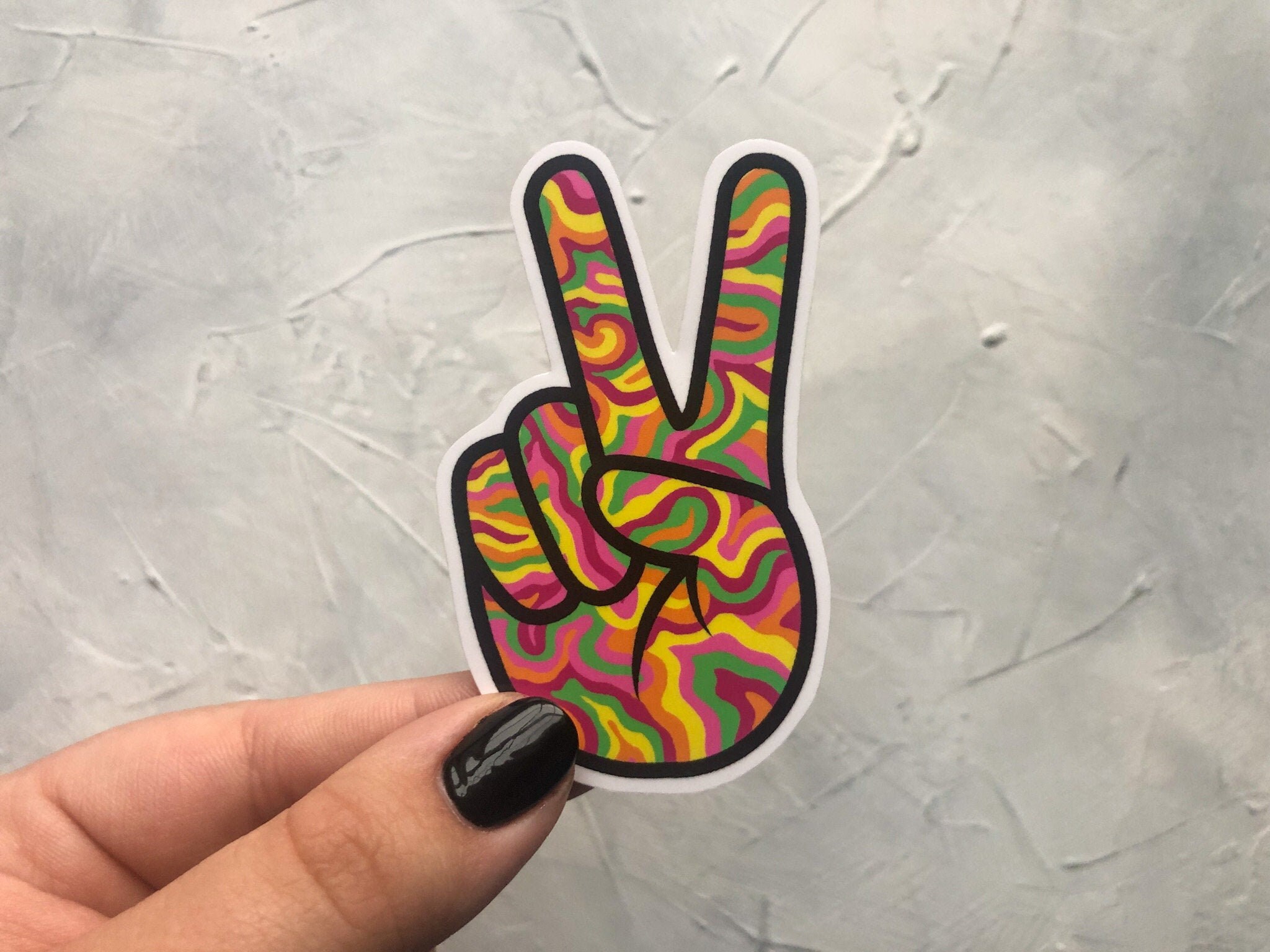 Peace Sign Sticker Trippy Sticker Psychedelic Stickers | Etsy