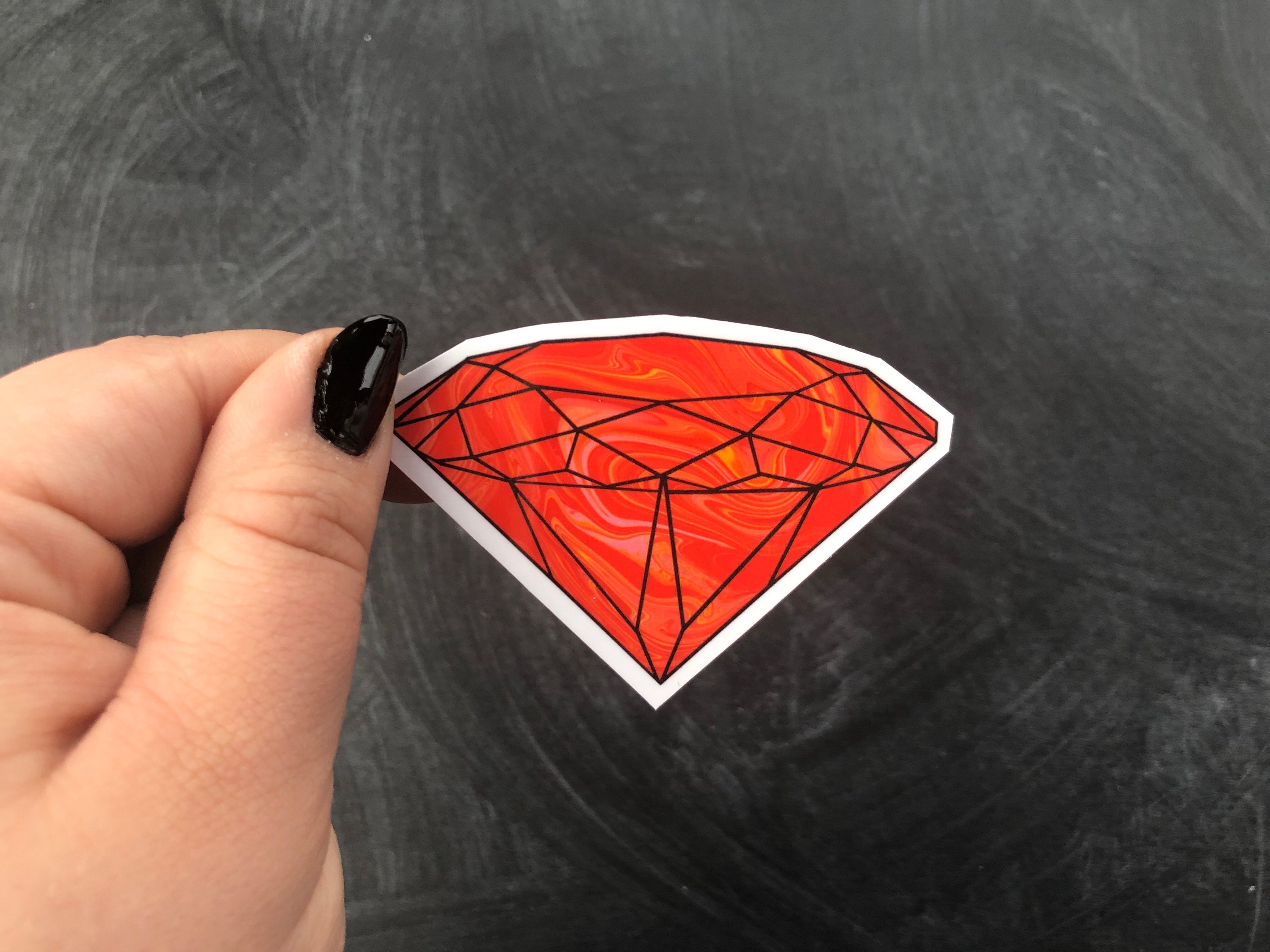 Red Diamond Crystal Stickers Diamond Sticker Red Stickers | Etsy