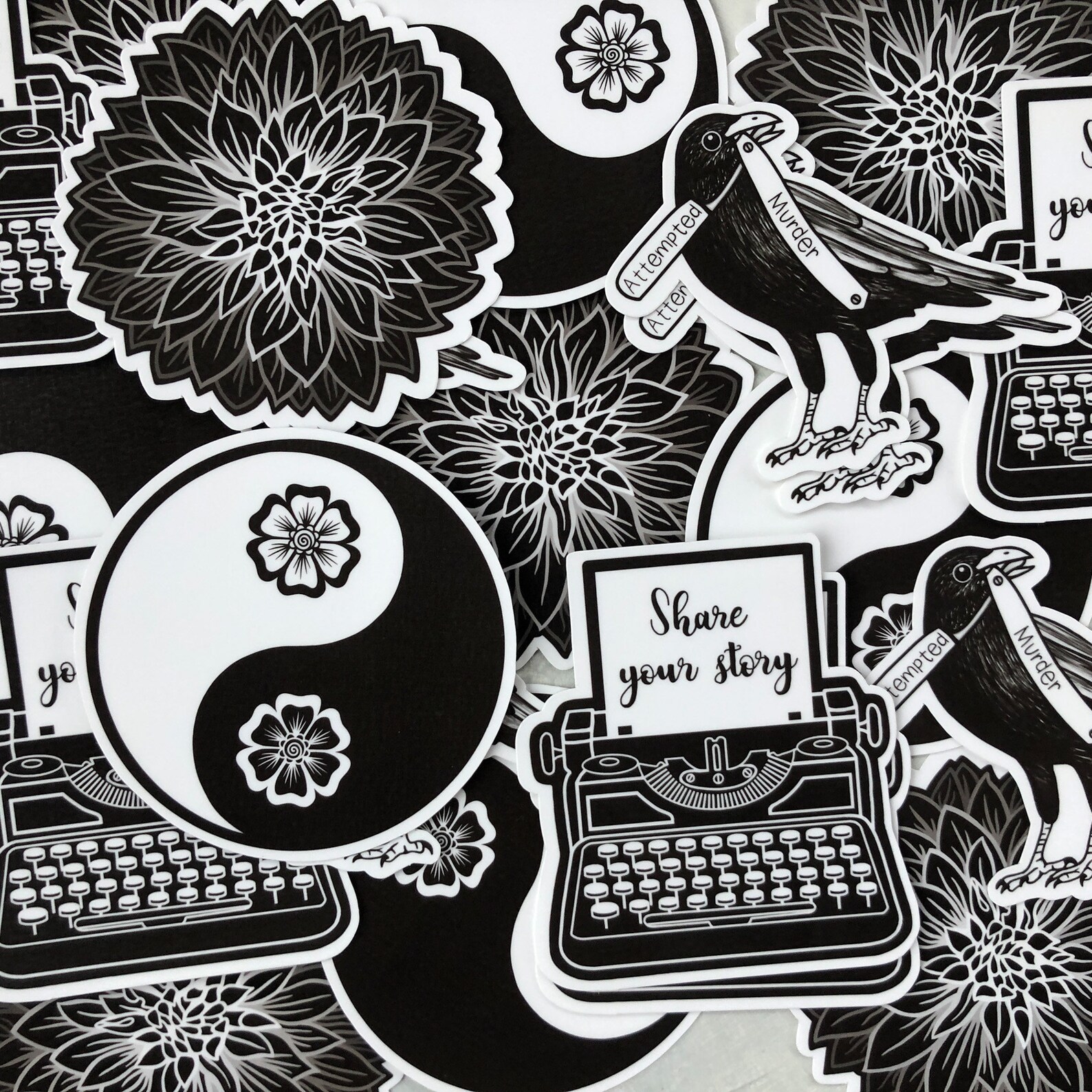 Black Sticker Set Black Aesthetic Black Stickers | Etsy