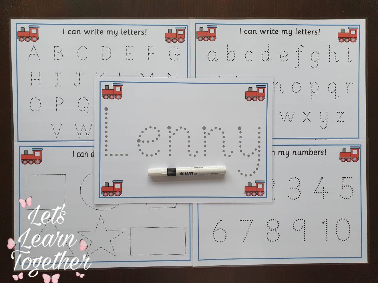 Alphabet Upper and Lowercase Name Number & Shape Writing - Etsy.de