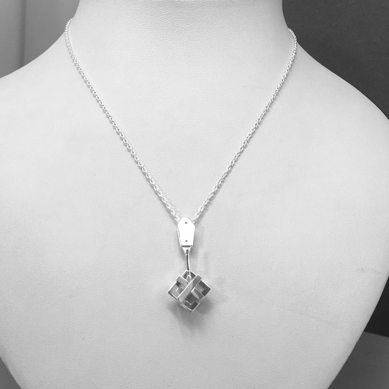 Puzzle Cube Pendant Silver - Etsy