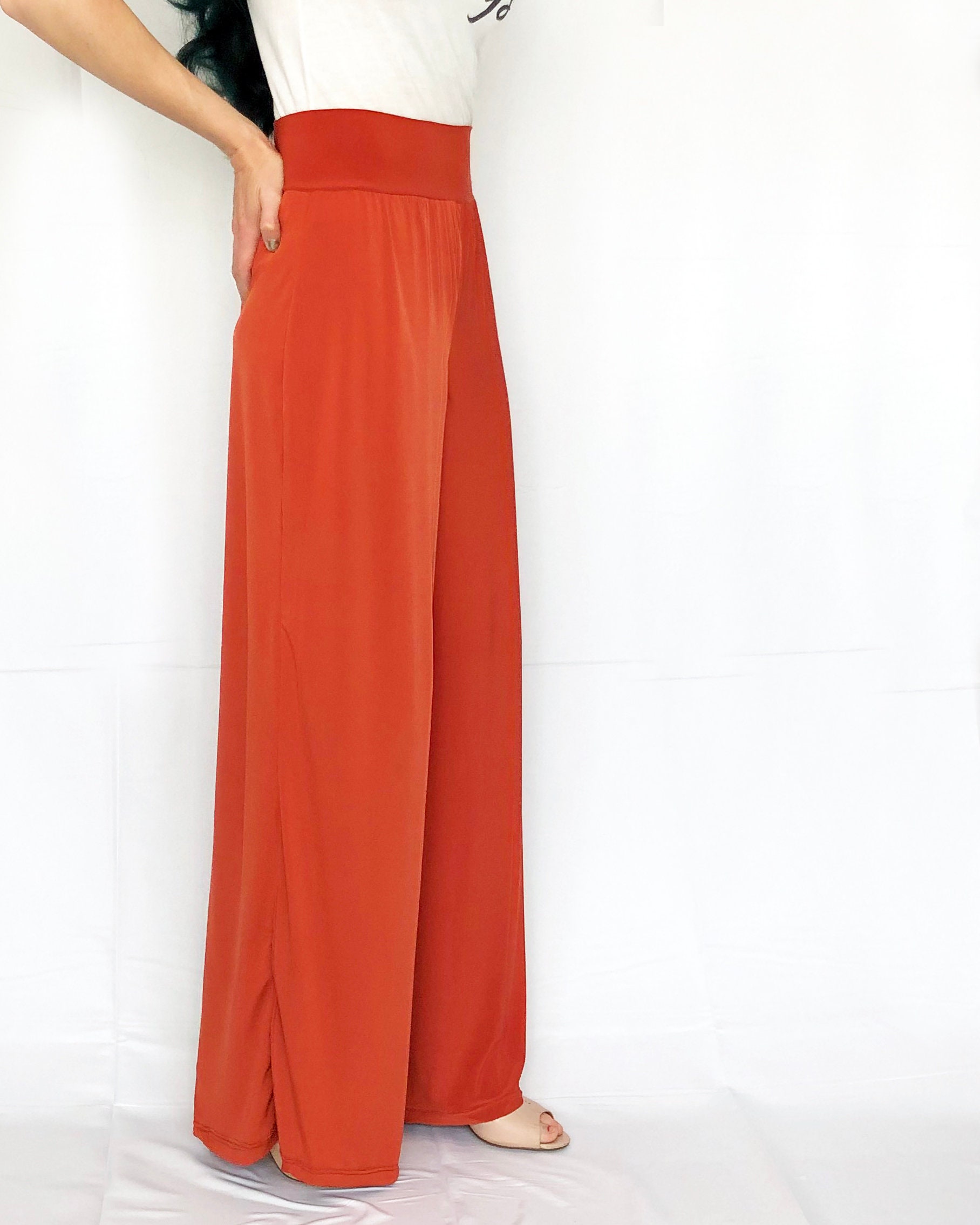 Pull On Wide Leg Diy Palazzo Pants Sewing Pattern For Women W Etsy