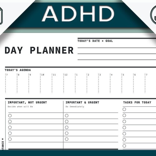 Daily Planner Adhd-friendly Printable & Digital | Etsy