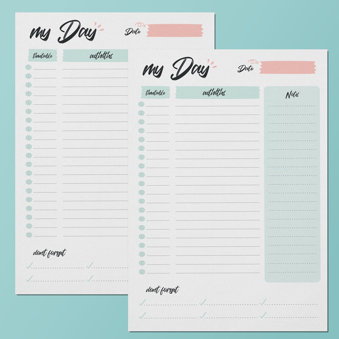 Printable Day to day Activity List Organizer Instant Daily Etsy Printable Day to day Activity List Organizer Instant Daily Etsy