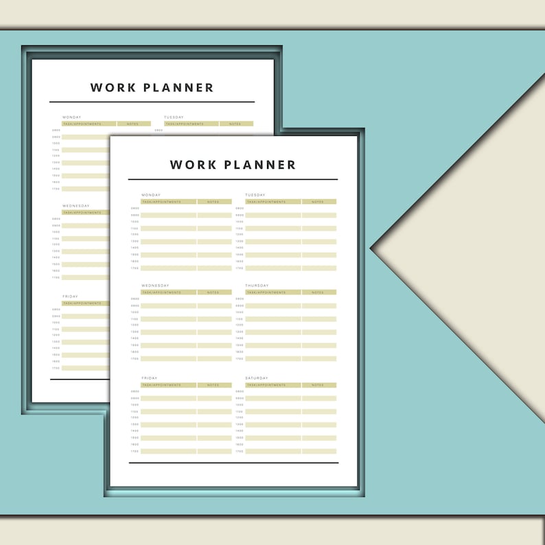 Work Tracker Printable Daily Work Planner Digital Download - Etsy