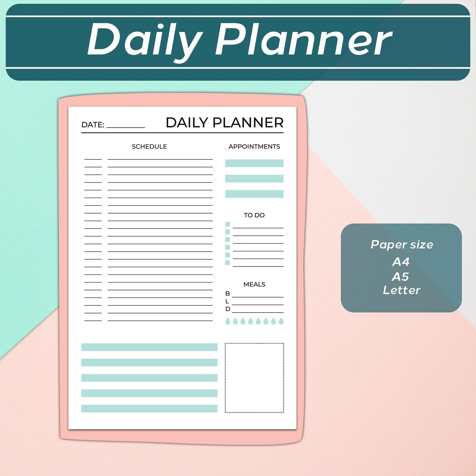 Simple Daily Planner Printable Daily Schedule Entrepreneur - Etsy