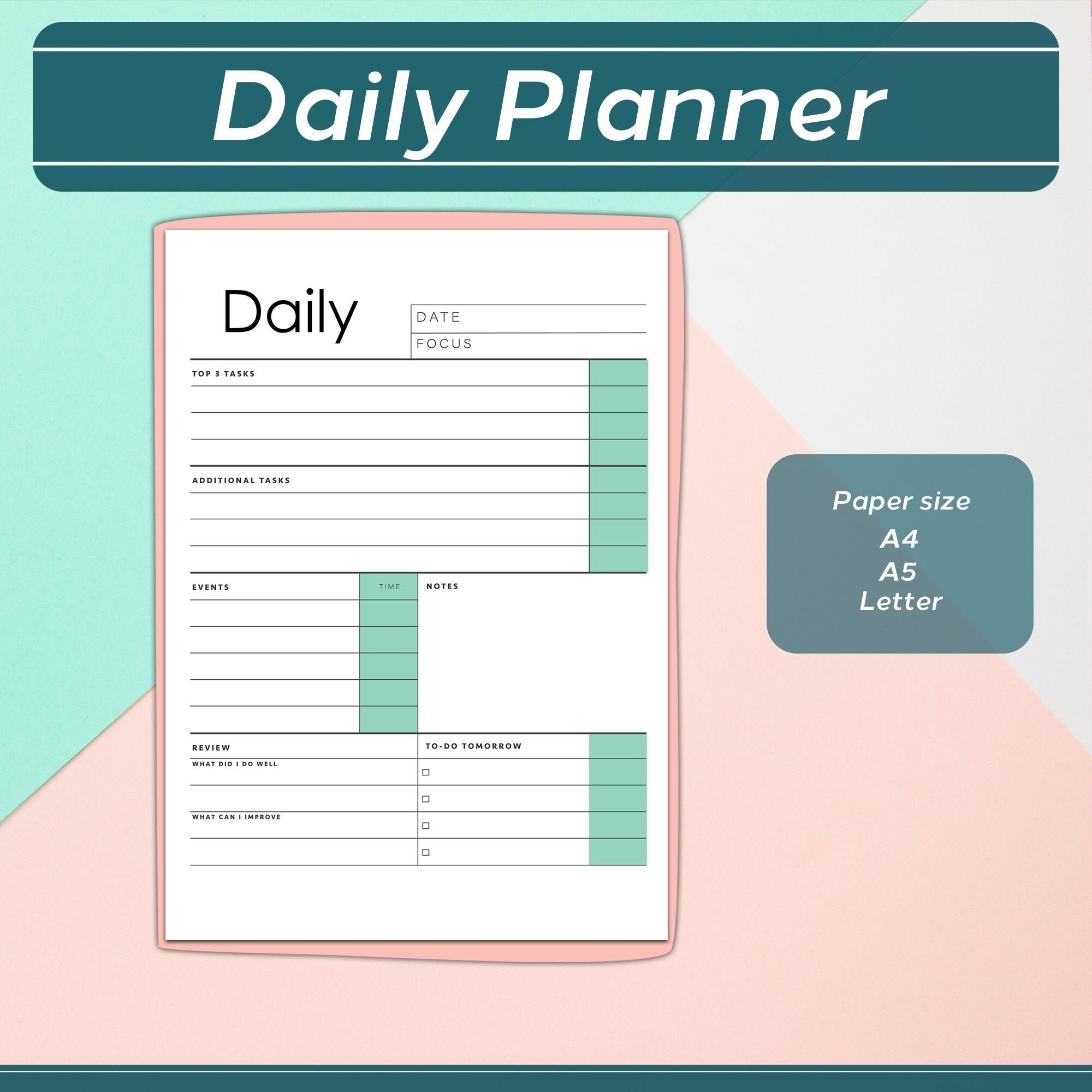 Free Printable Adhd Daily Planner Template