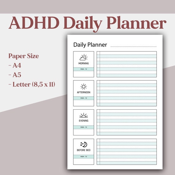 Adhd Printable Planner Printable World Holiday