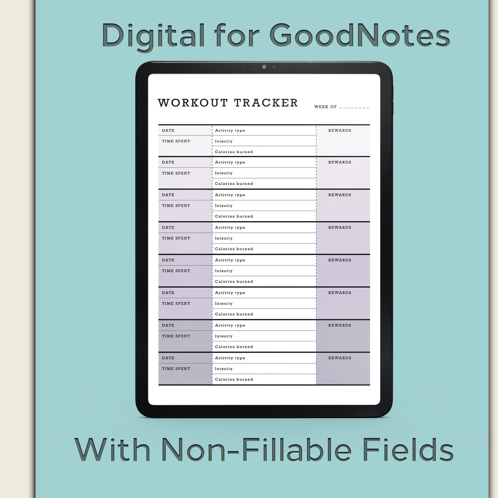 Workout Tracker Printable Exercise Planner Wellness Diary - Etsy