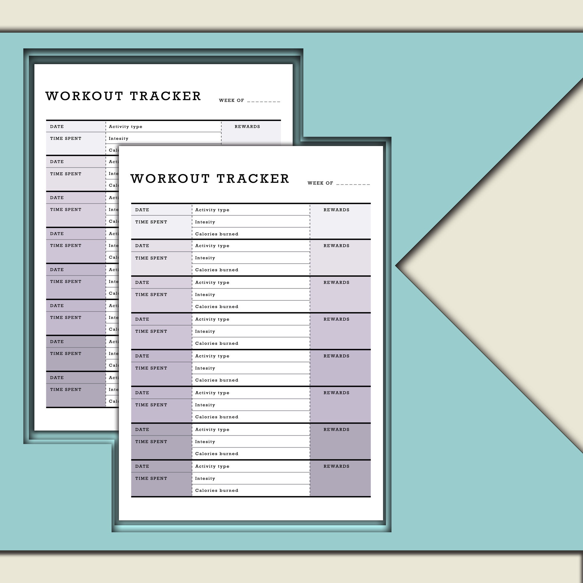 Workout Tracker Printable Exercise Planner Wellness Diary - Etsy