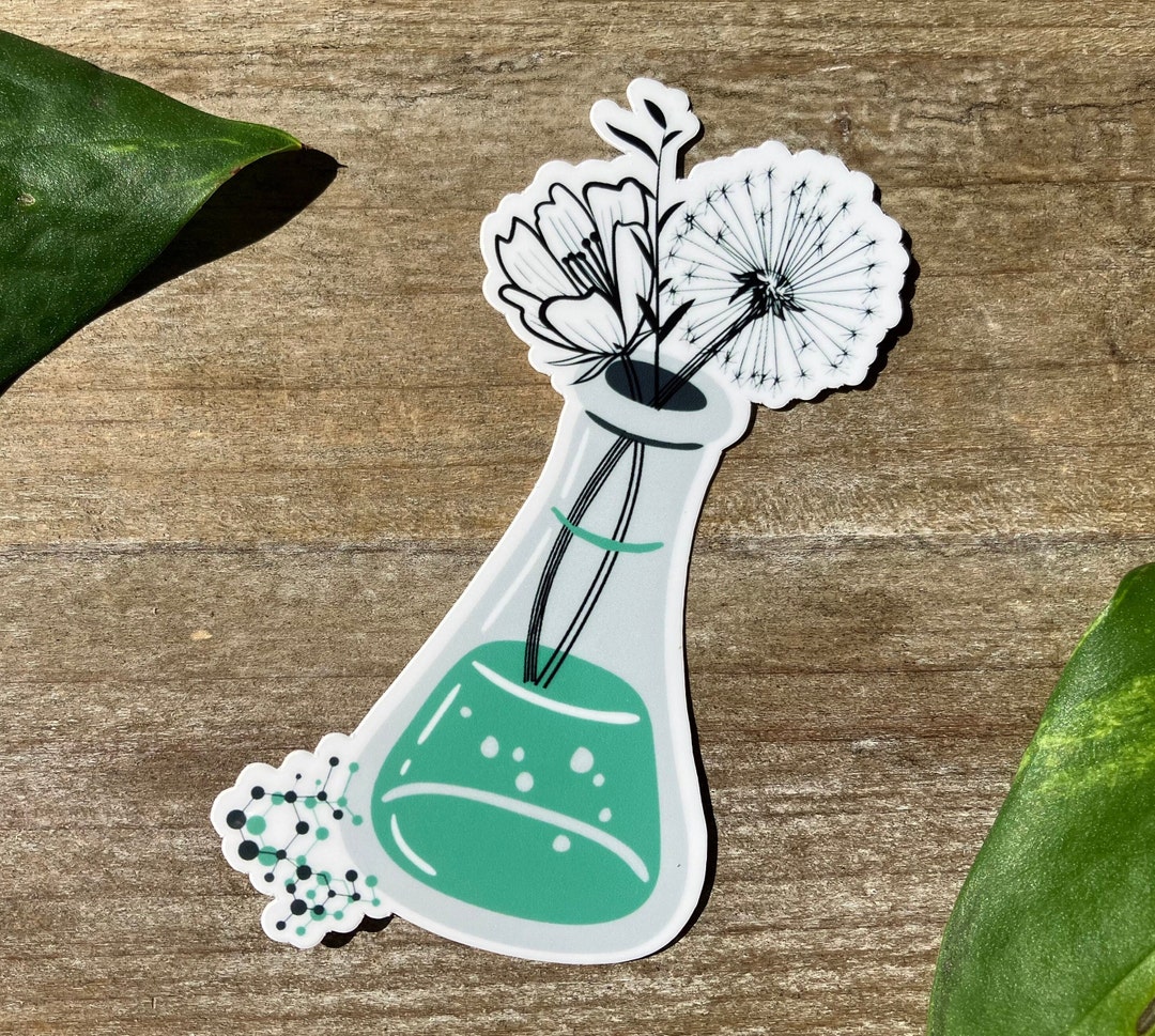 Floral Science Sticker, Lap Top and Water Bottle Stickers, Laminated ...