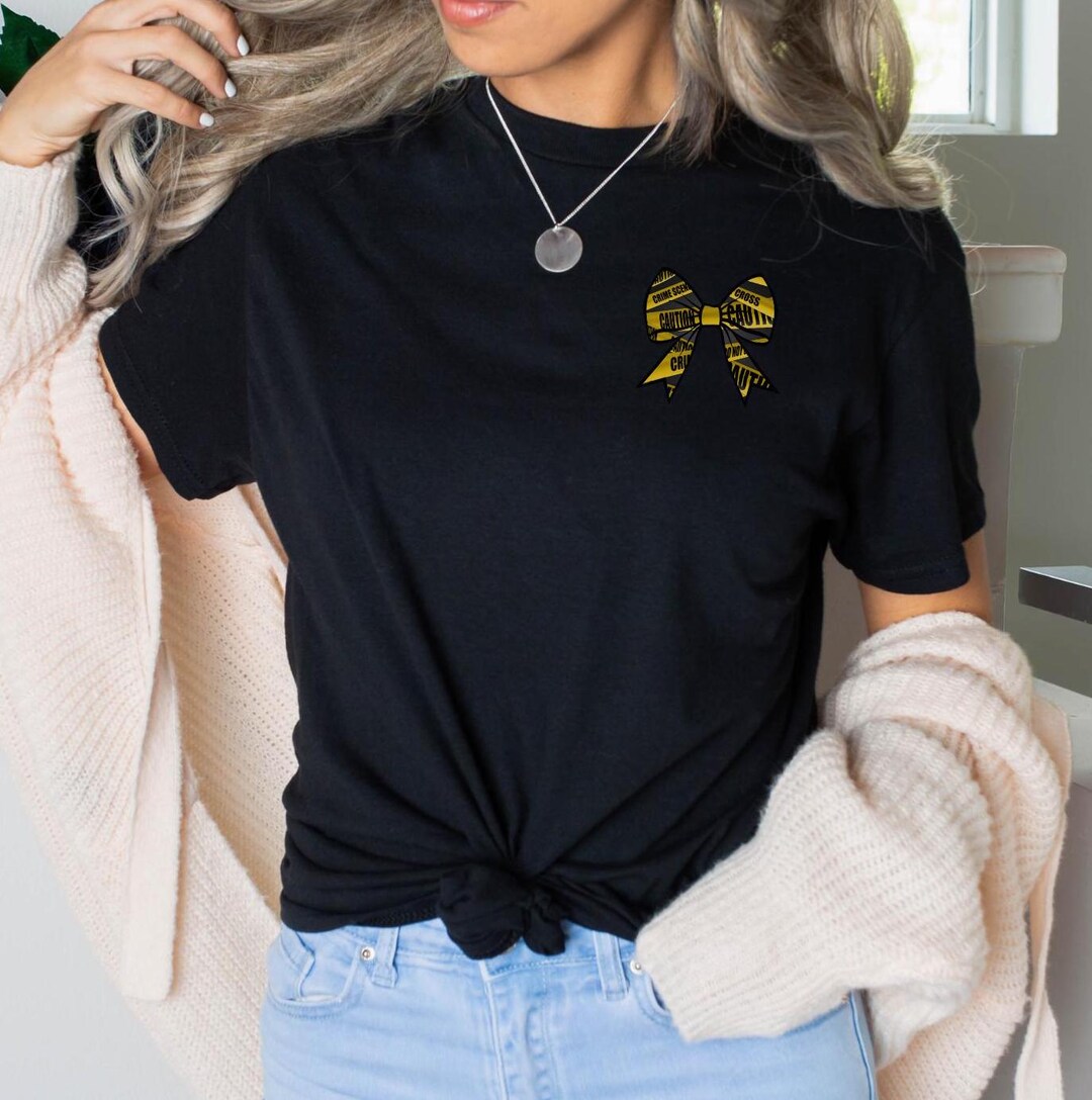 Crime Scene Tape Bow Shirt, Coquette Forensics T Shirt, CSI, Crime ...