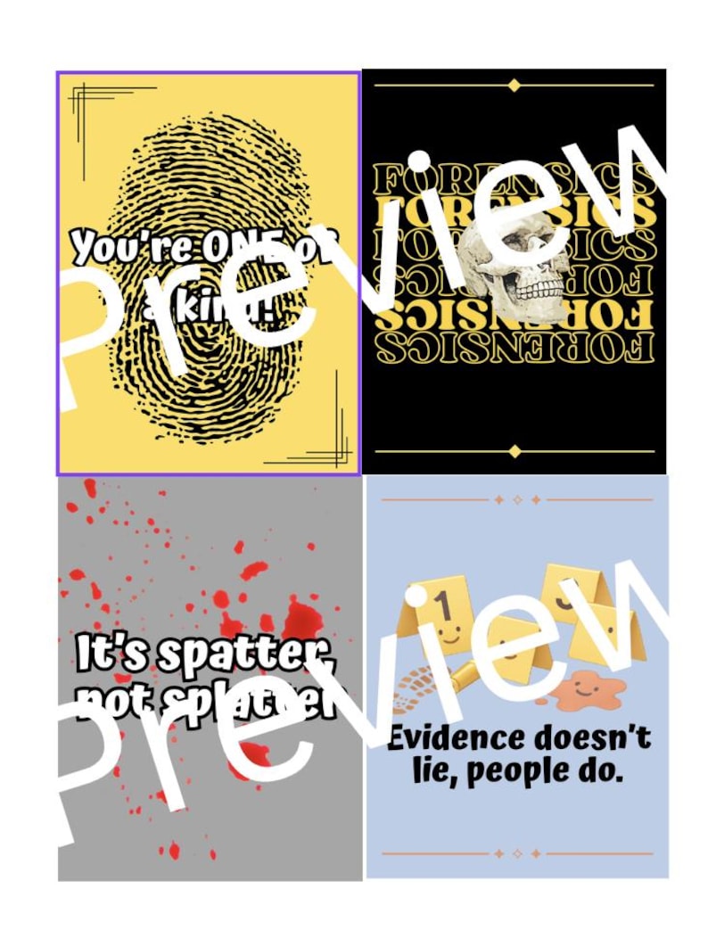 Forensic Science Classroom Printable Posters/pdfs, Forensics Prints ...