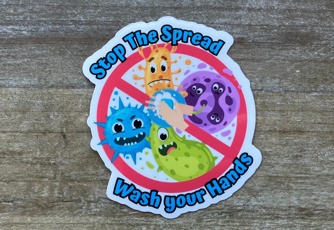 Stop the Spread, Wash Your Hands Sticker, Infection Prevention, Lab ...