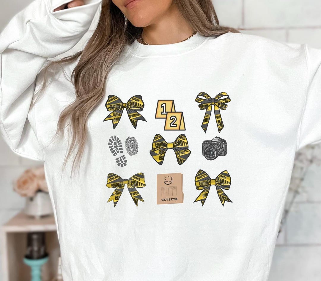 Crime Scene Tape Bow Shirt, Coquette Forensics T Shirt, CSI, Crime ...
