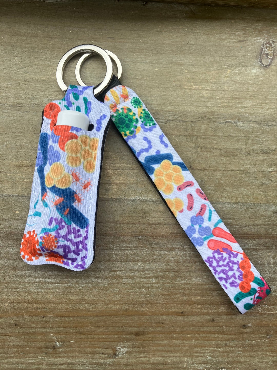 Microbes Wristlet/lip Balm Holder Keychain, Science Gift, Lab Tech ...