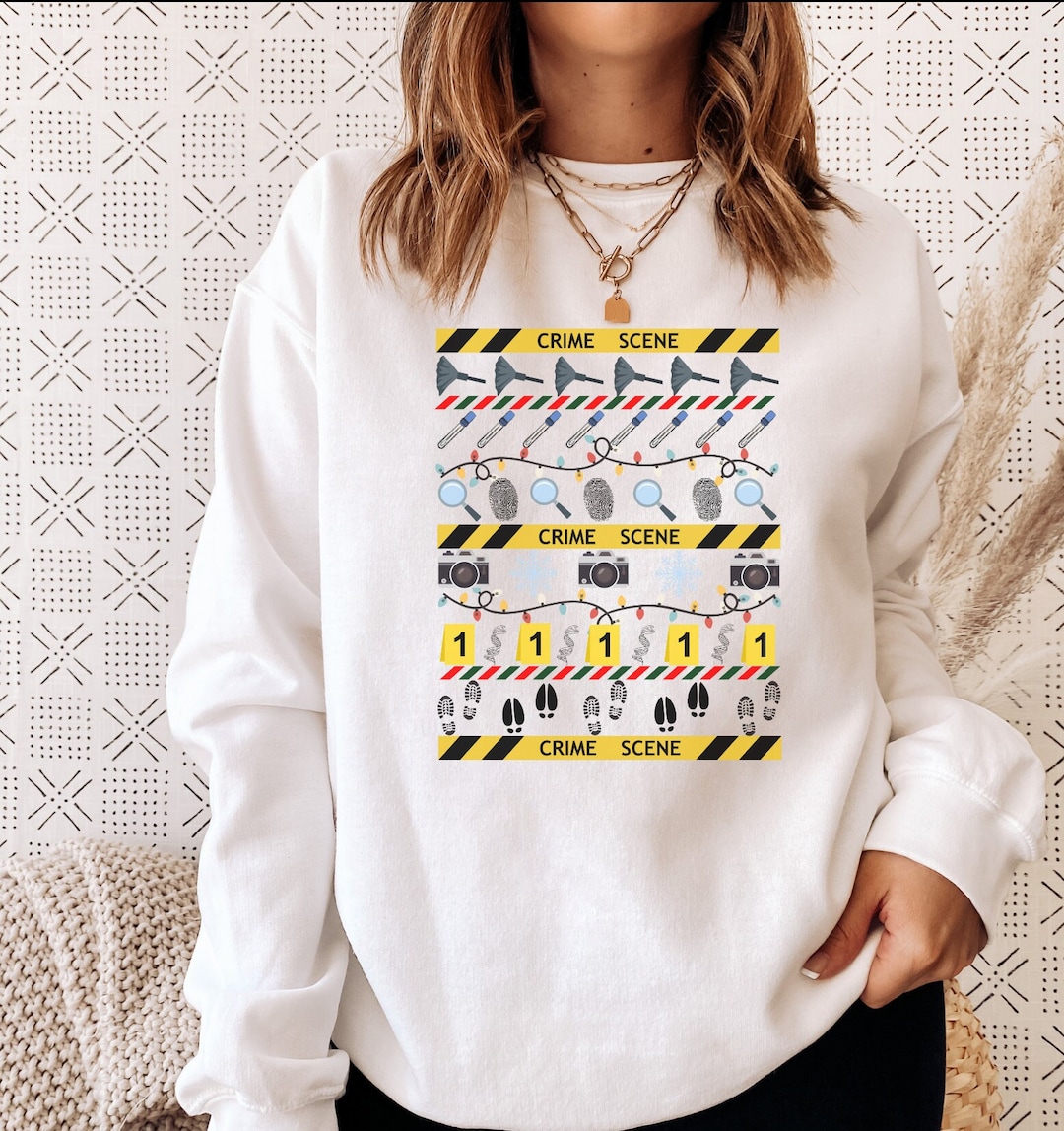 Forensics Ugly Sweater, Christmas Forensics Sweatshirt, Holiday Crime ...