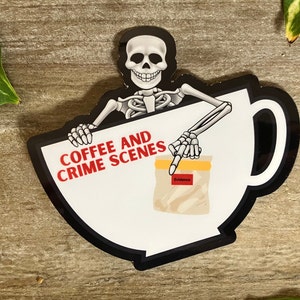 Coffee and Crime Scenes Sticker, Forensics Sticker, Law Enforcement ...
