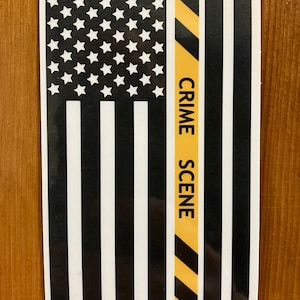 Last Responder's Flag Sticker, Crime Scene Flag Sticker, Forensic ...