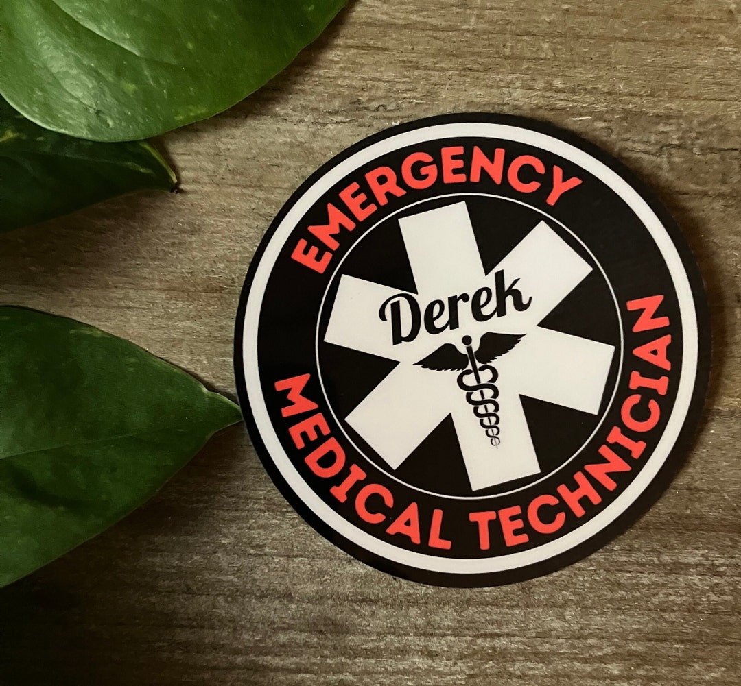 Personalized EMT Sticker, Emergency Medical Technician Sticker, Custom ...