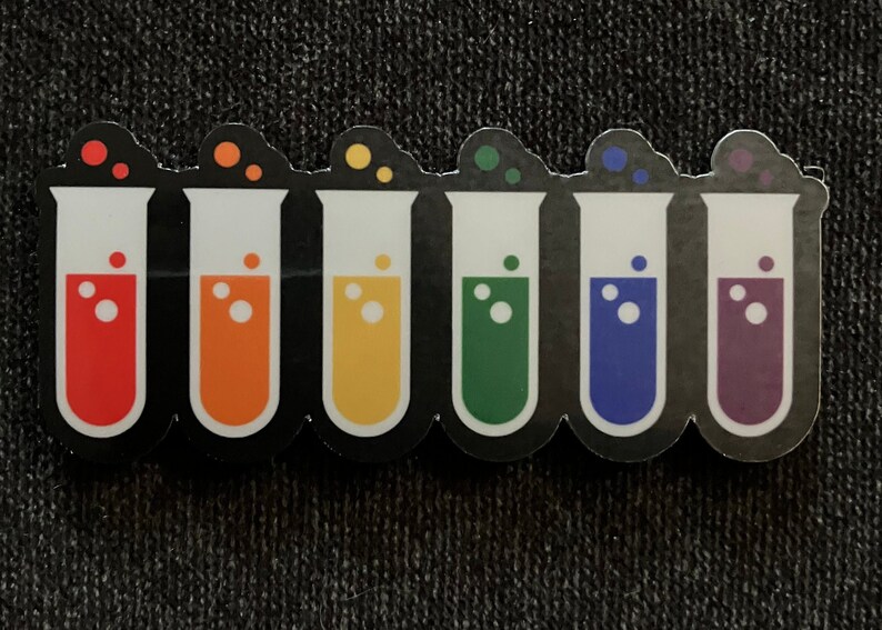 Rainbow Chemistry Test Tube Sticker, LGBTQ Science Sticker, STEM ...