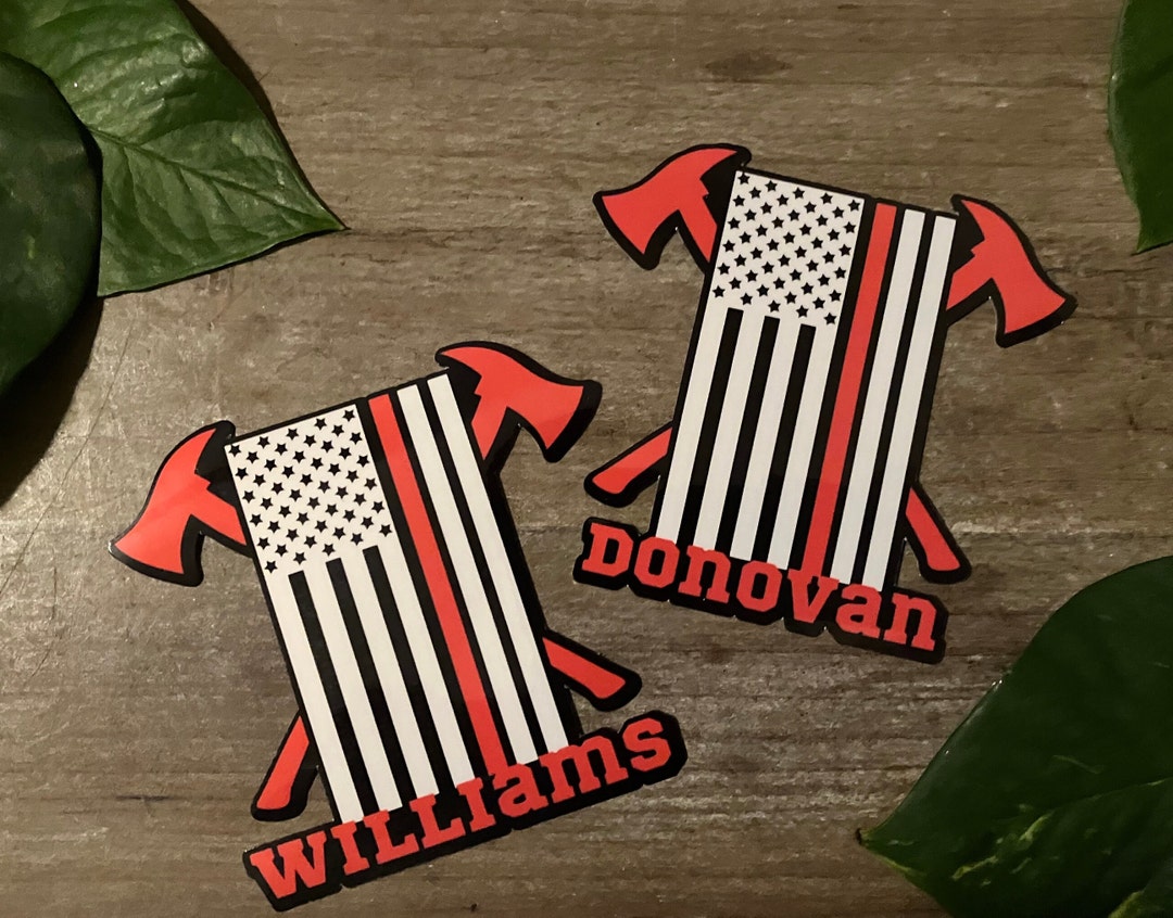 Personalized Firefighter Sticker, Fire Fighter Gift, Firefighter Custom ...