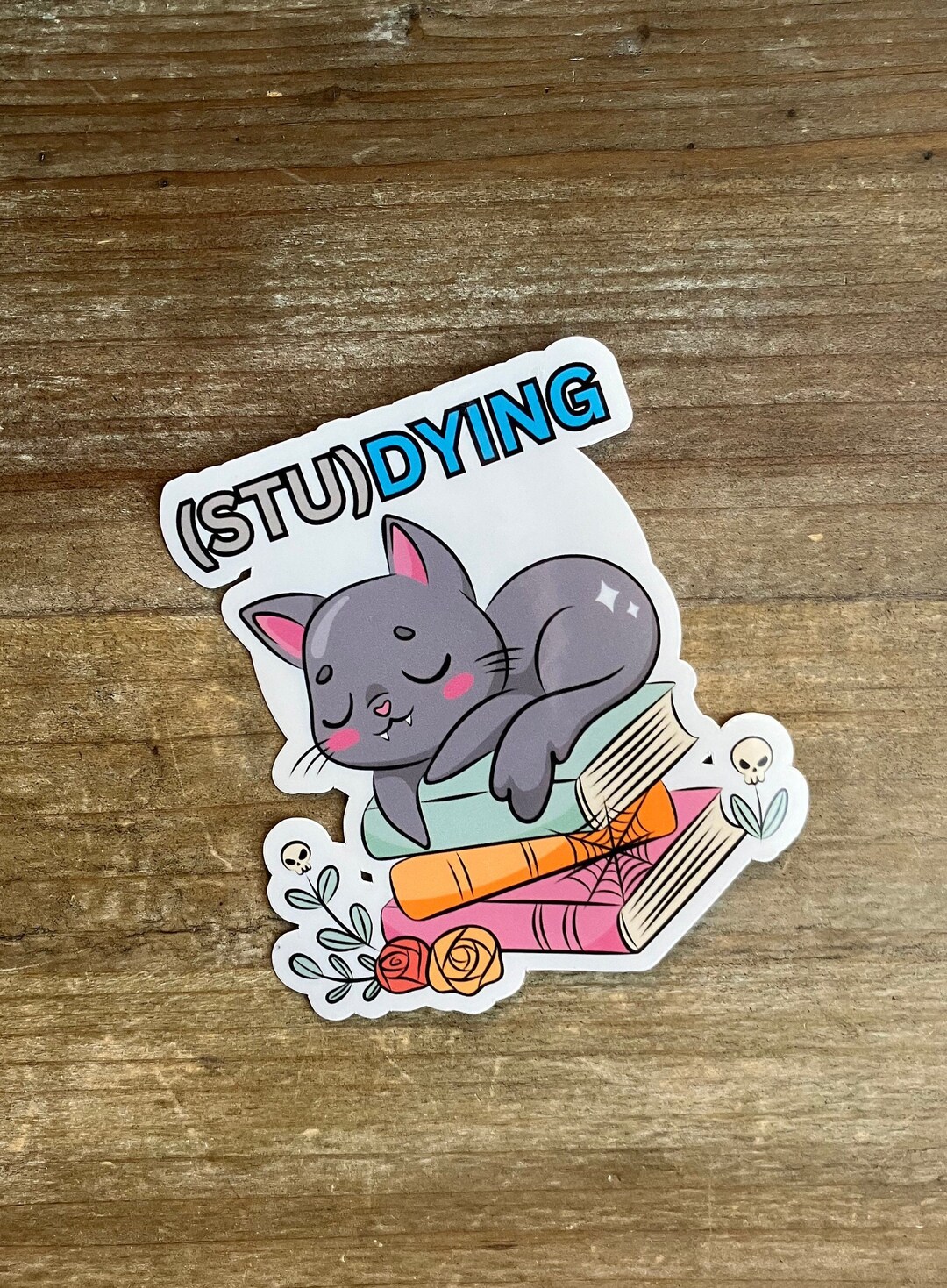 Studying Sticker, Science Sticker, Bookish Sticker, Cat Gift, Research ...