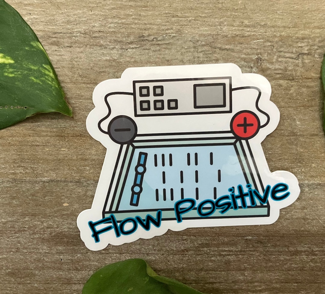 Flow Positive Gel Electrophoresis Pun Sticker, Science Humor, DNA ...