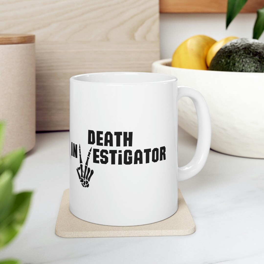 Death Investigator Skull Hand Mug, Forensic Science Coffee Cup, CSI ...