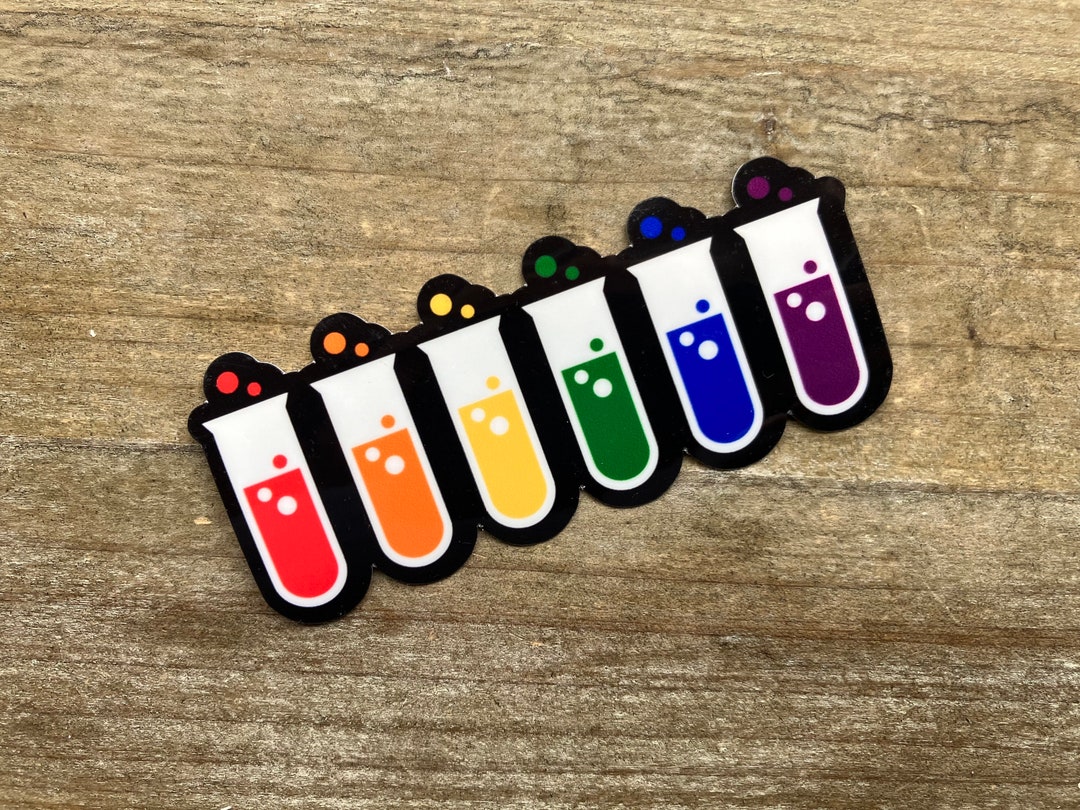 Rainbow Chemistry Test Tube Sticker, LGBTQ Science Sticker, STEM ...