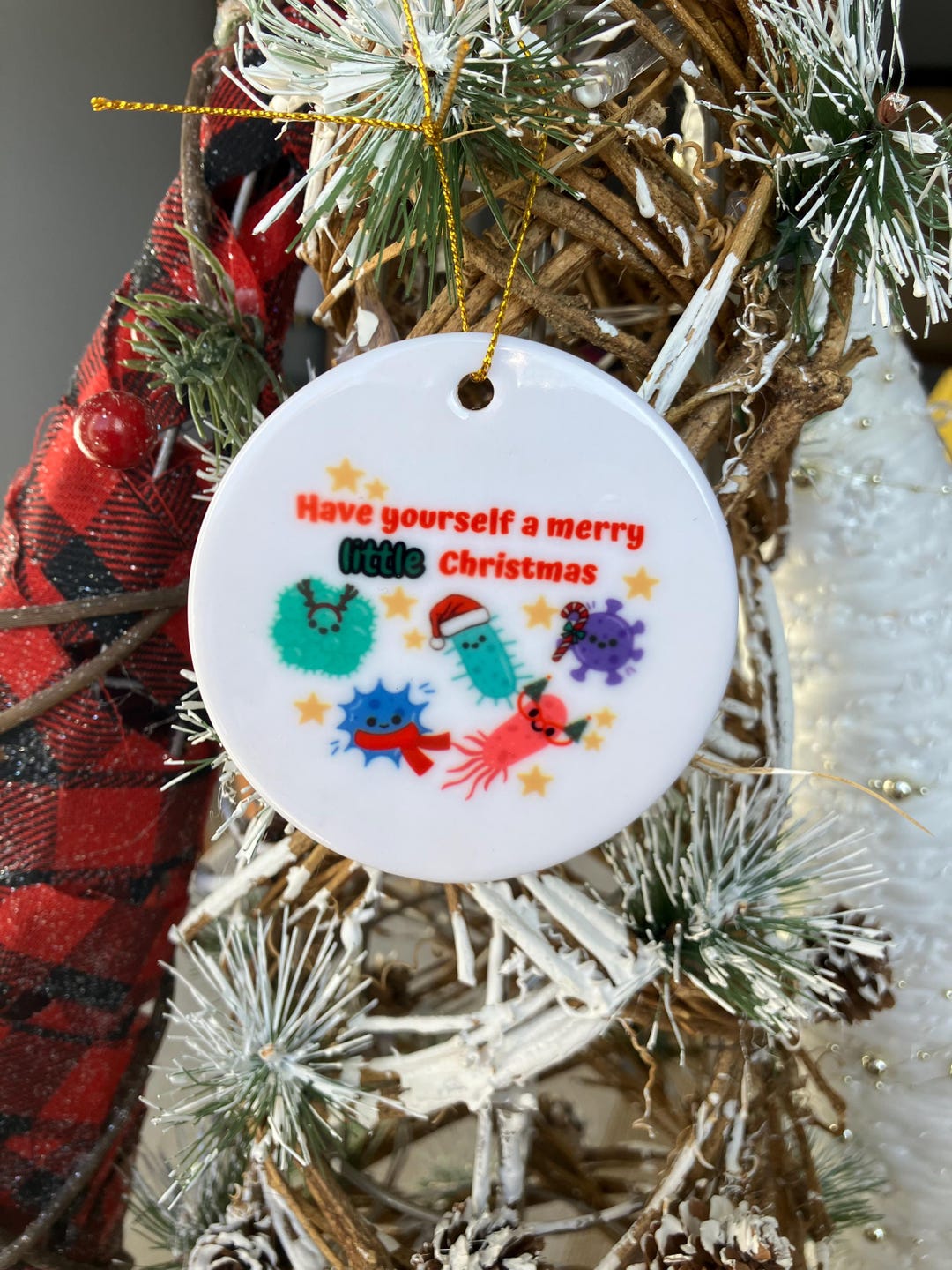 Microbiology Christmas Ornament, Science Teacher, Biology Gift ...