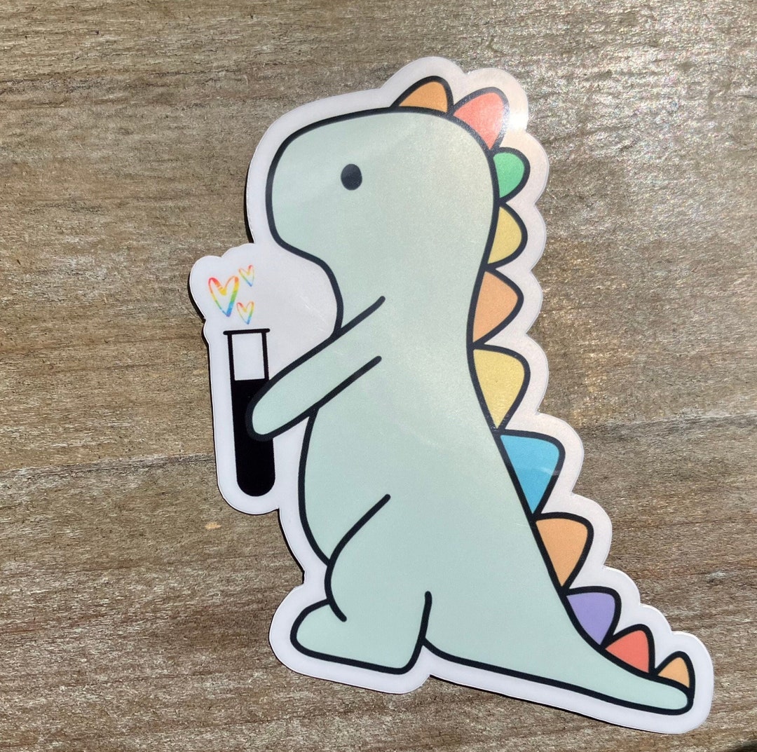 Science Dinosaur Sticker, LGBTQ Sticker, PRIDE Sticker, Rainbow Dino ...