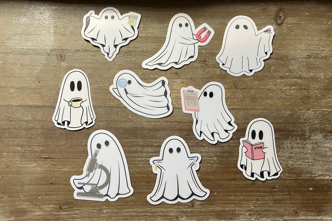 Science Ghost Sticker Pack, Halloween Science Stickers, Stem Halloween ...
