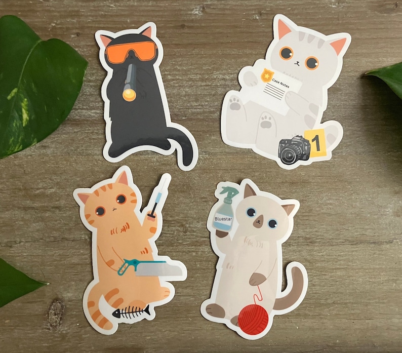 Crime Scene Kitties, Forensics Cat Stickers, Crime Scene Technician ...