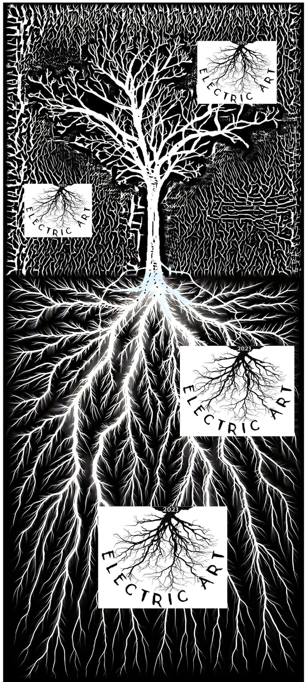 Electricitree High Resolution Woodcut Image Bundle, Real Electric Root ...