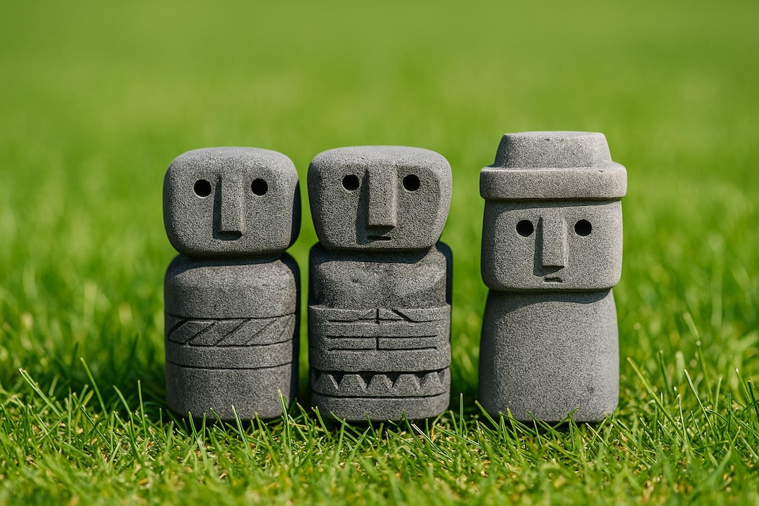 Set of 3 Sumba Stone Figurines – Handcrafted Tribal Sculptures From ...