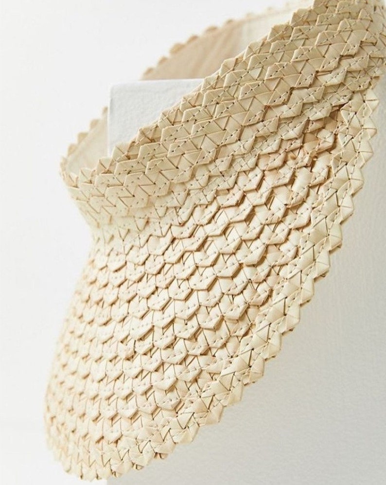 Cap Visor Palm Leaf Sun Hat Straw Hat Crownless Hat | Etsy