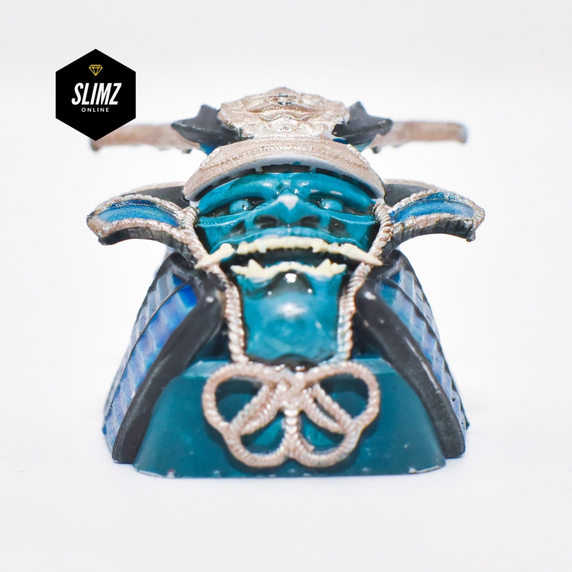 Custom Japan Samurai Shogun Helmets Mask Blue Handmade Keycap | Etsy