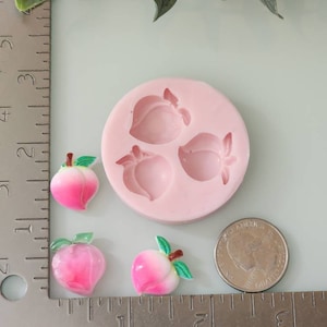 Peach Apricot Silicone Mold: Fondant, Candy, Resin, Soap - 6 Cavities ...