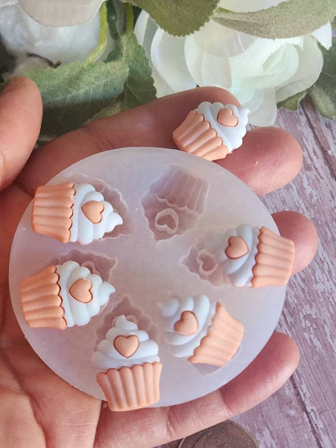 Cupcake Silicone Mold: 6-cavity Fondant, Chocolate, Polymer Clay - Etsy