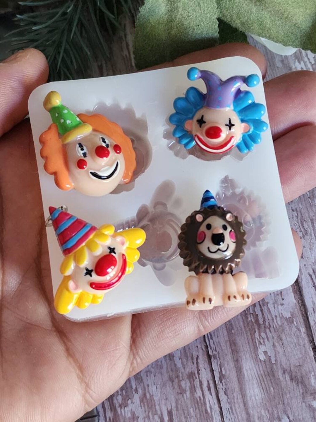 Clown Silicone Mold: 4-cavity for Fondant, Chocolate, Resin - Etsy