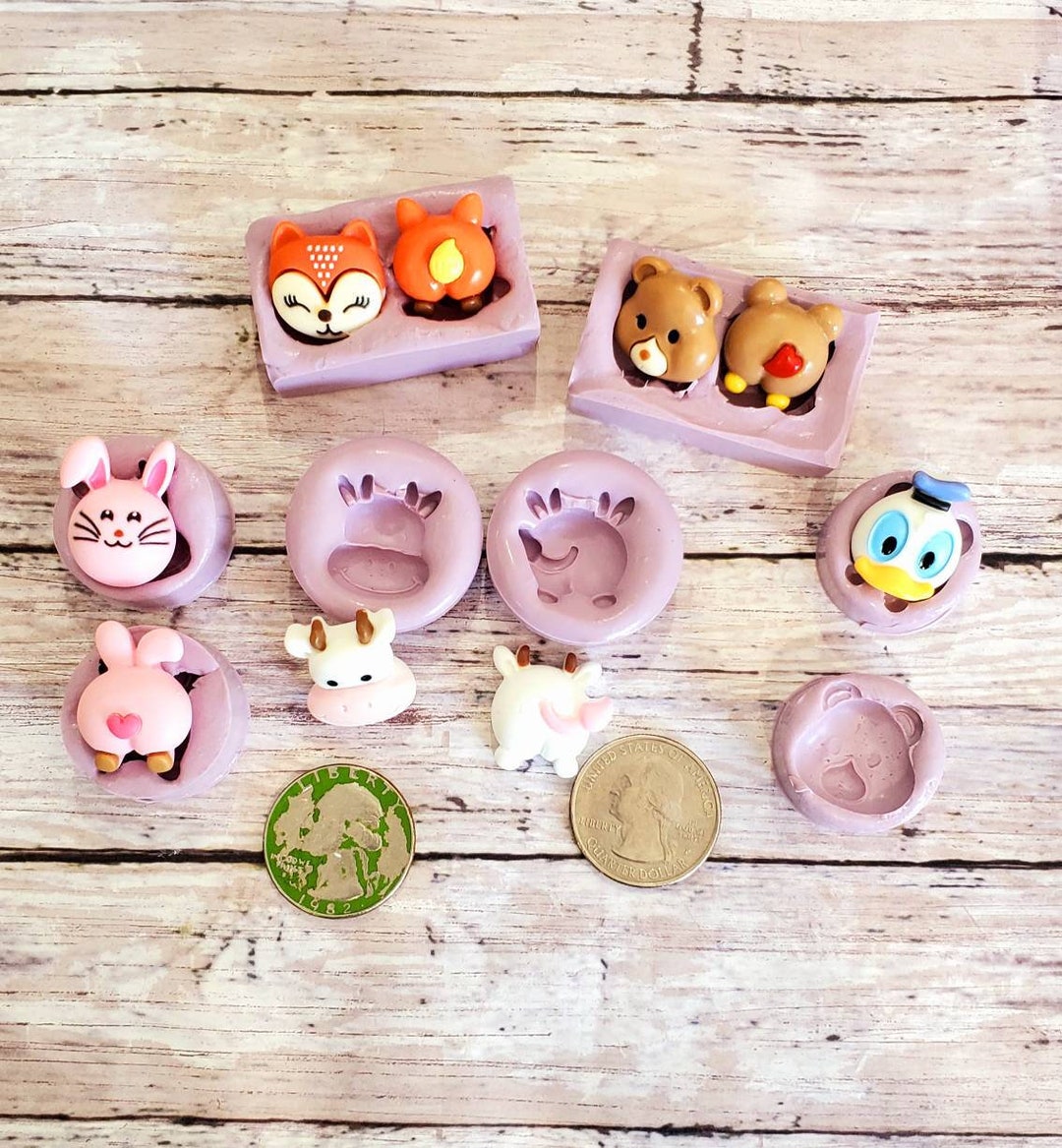 Fox, Cow, Fox, Bear, Rabbit, Duck, Head and Back Pieces, Earing Silicon ...