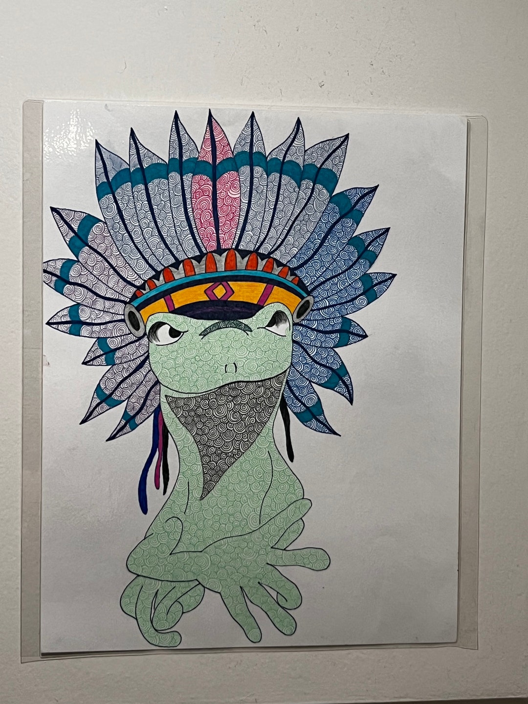Original Lizard Cheif Drawing - Etsy