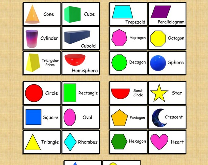 2D 3D Shapes Flashcards 1st 2nd Grade Teacher Resources Activities ...
