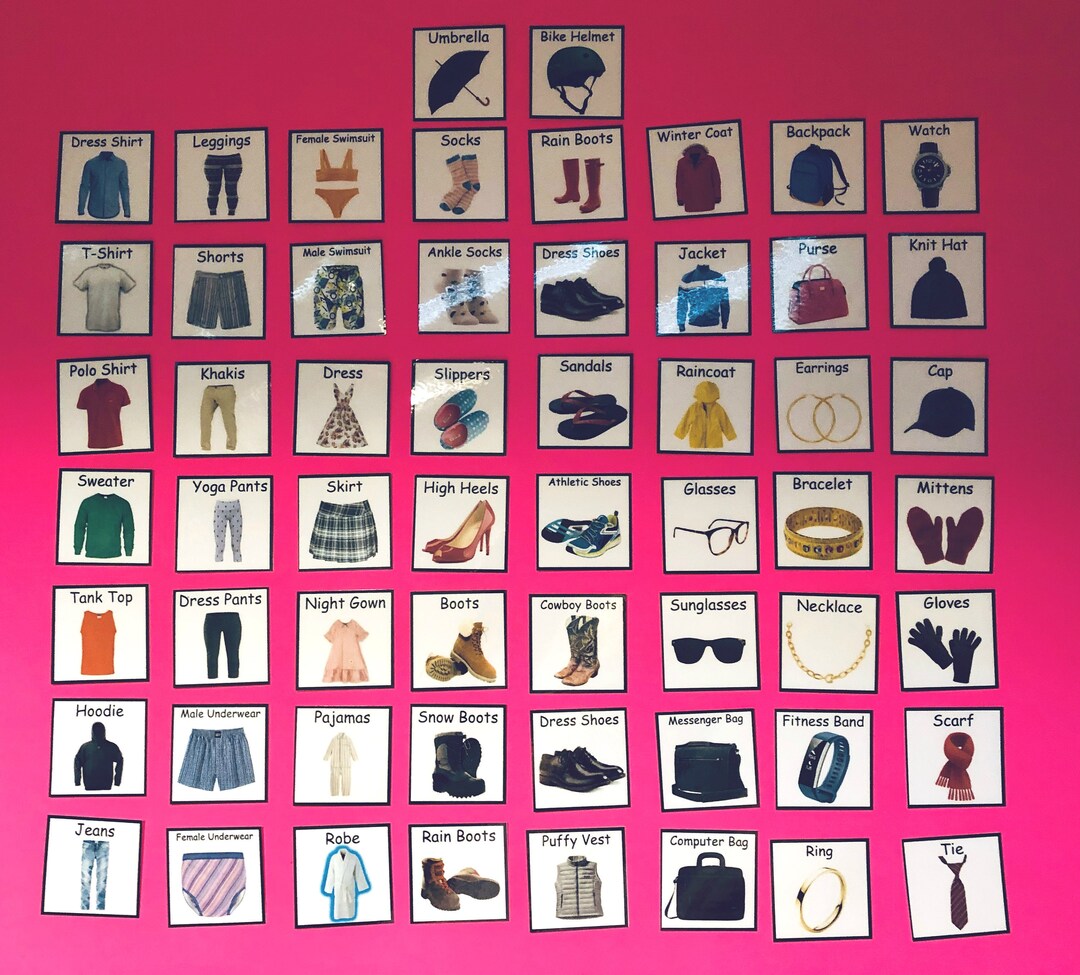 Clothes and Weather Organizer Autism ASD Speech 85+ Photo PEC Cards - Etsy