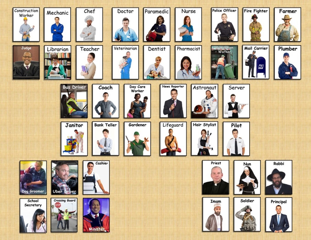 Community Helpers Flashcards Real Photos 42 Cards - Etsy